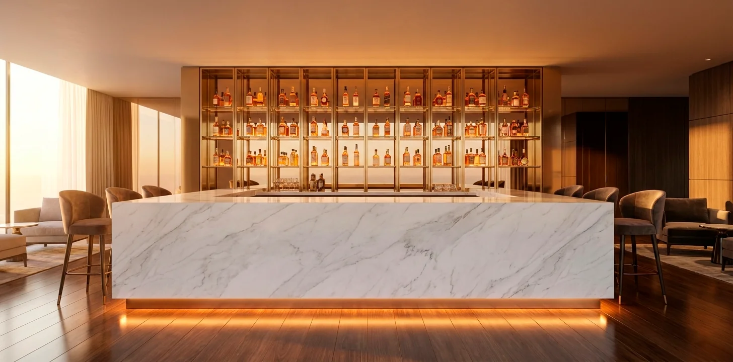 9 Marble Bar Counter Designs to Give Your Home a High-End Feel ...